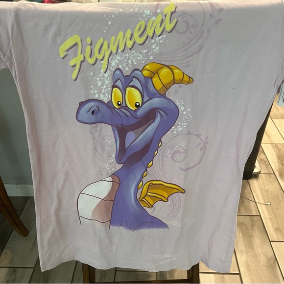 Disney Oarks Epcot | Tops | Vtg 200s Figment Heart Epcot Disney X Long Nighty Sleep Tee T Shirt ...